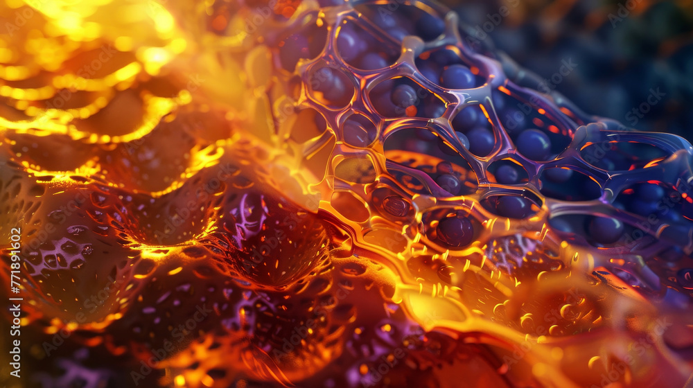 High-detail image of lipids as seen through a microscope, highlighting ...