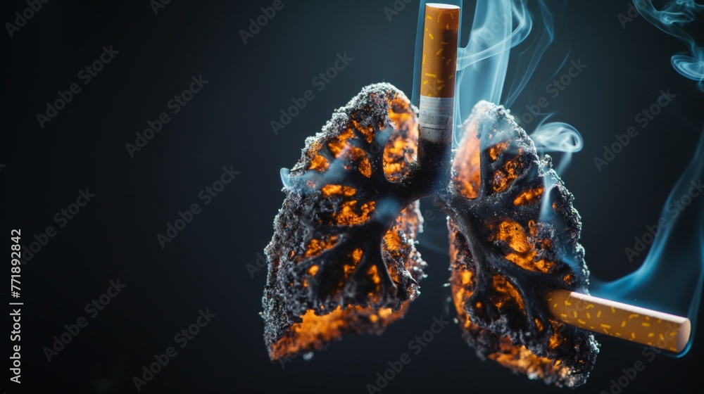 Image of lungs damaged by smoking. Lungs damaged by smoking. Campaign ...