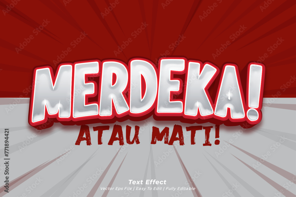 Vector merdeka atau mati editable 3d text style Stock Vector | Adobe Stock