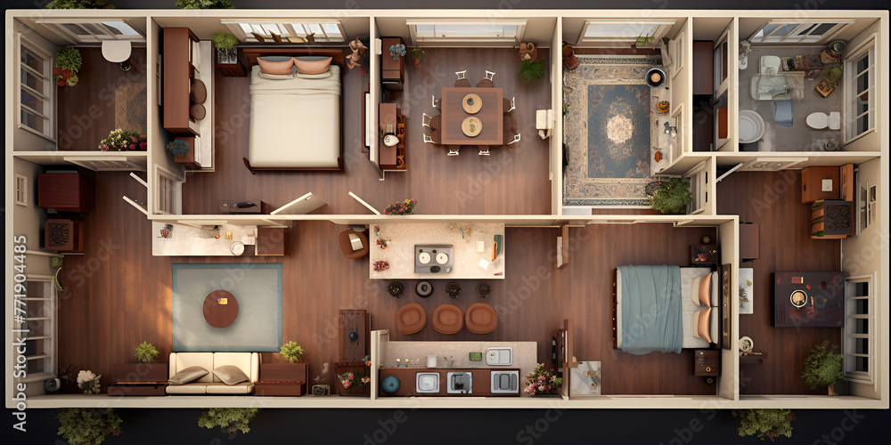 Floor plan of a house top view 3d Mockups Design 3D Highquality Mockups ...