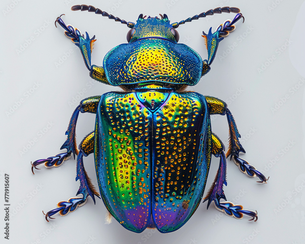 A close-up macro photograph of a vibrant Australian jewel beetle ...