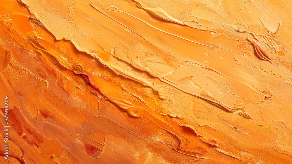 An orange backdrop streaked with red exudes a gritty, grainy feel ...