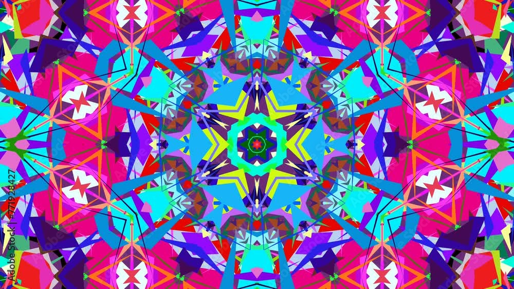 Kaleidoscope 2D Flat Trippy Bright Happy Delight Summer Fun Background ...