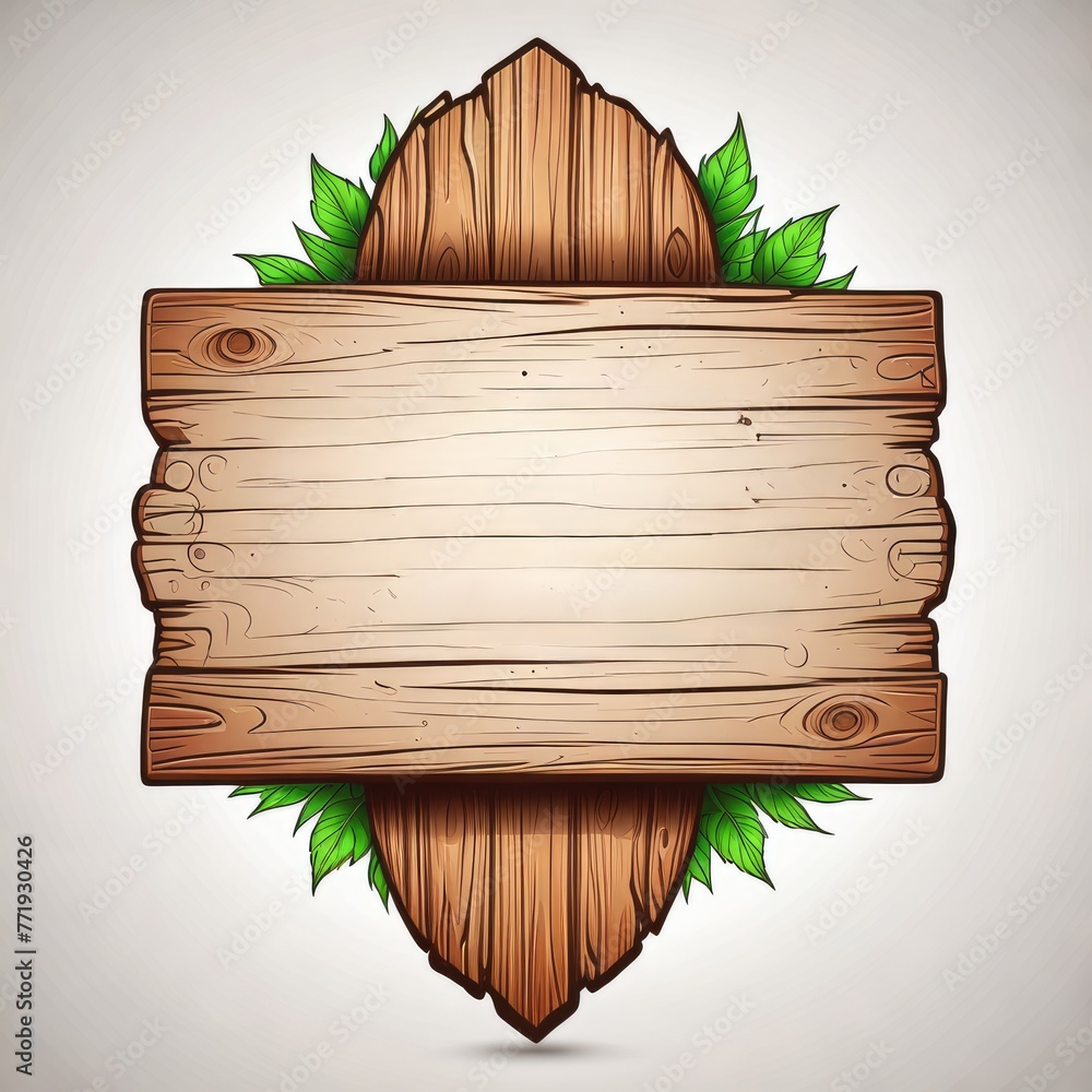 a delightful wooden sign banner cartoon illustration clipart against a ...