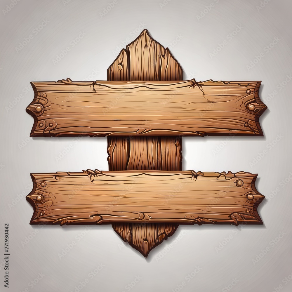 a delightful wooden sign banner cartoon illustration clipart against a ...