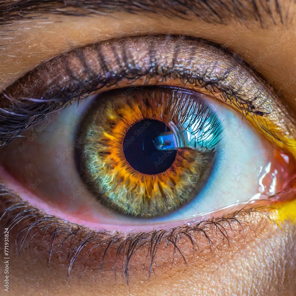 Iridescent Insight: Stunning Colorful Human Eye Revealing Unique ...