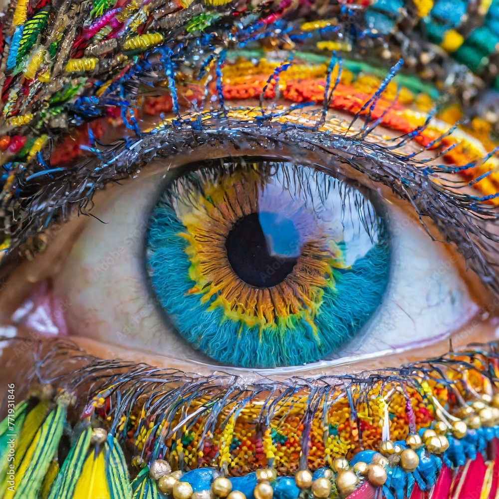Iridescent Insight: Stunning Colorful Human Eye Revealing Unique ...