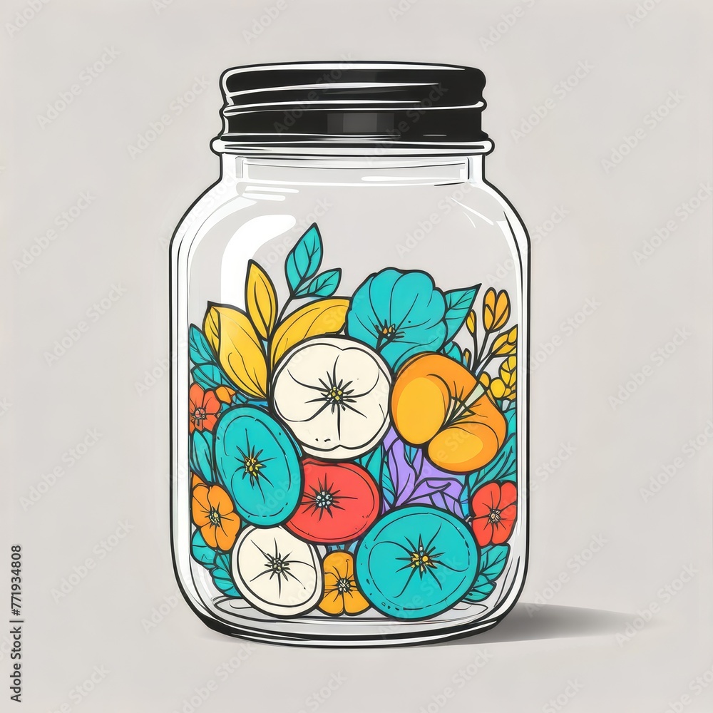 Cartoon illustration of a jar on a white background, perfect for ...