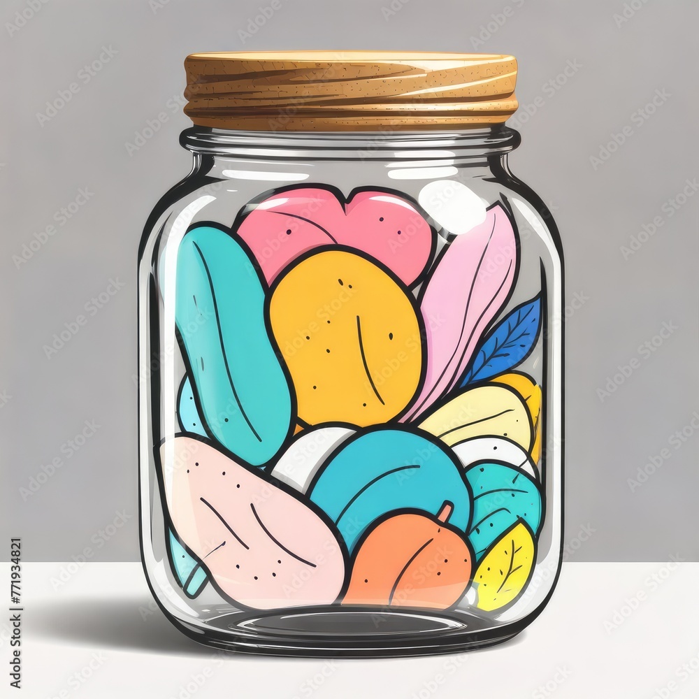 Cartoon illustration of a jar on a white background, perfect for ...