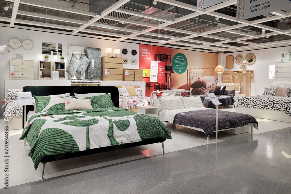 PENANG, MALAYSIA - 27 MAR 2024: Inside the bedding showroom and ...