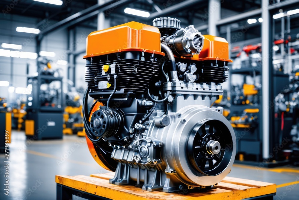 Industrial setting with automotive equipment, focusing on automotive ...