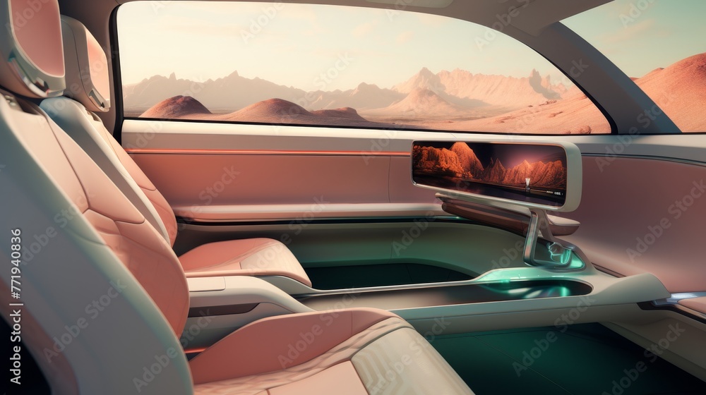 Modern Luxury Mobility Sublime Color Palette in Car Cabin Stock ...