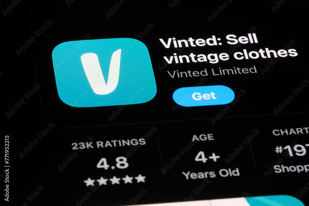 Shanghai,China-March 19th 2024: Vinted company app icon and logo ...
