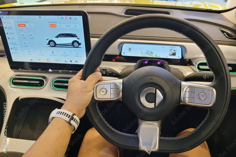 PENANG, MALAYSIA - 23 MAR 2024: New Smart #1 EV car at the test drive ...