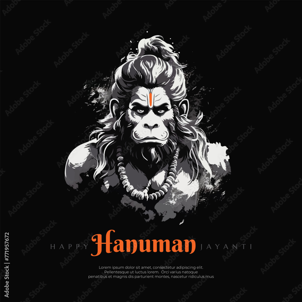illustration of Hanuman Jayanti, celebrates the birth of Lord Sri ...
