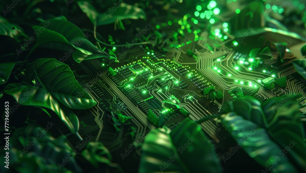 An innovative green tech concept showcasing sustainable technology ...