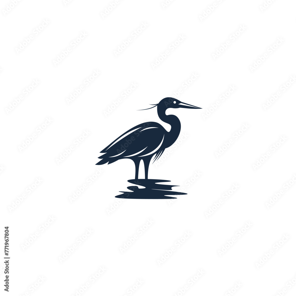 Blue heron Logo isolated on white background. Design blue heron for ...