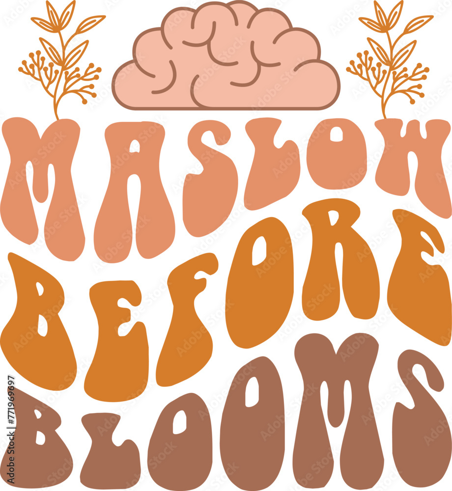 Retro Maslow before blooms Svg, Retro Mental Health Svg, Mental Health ...