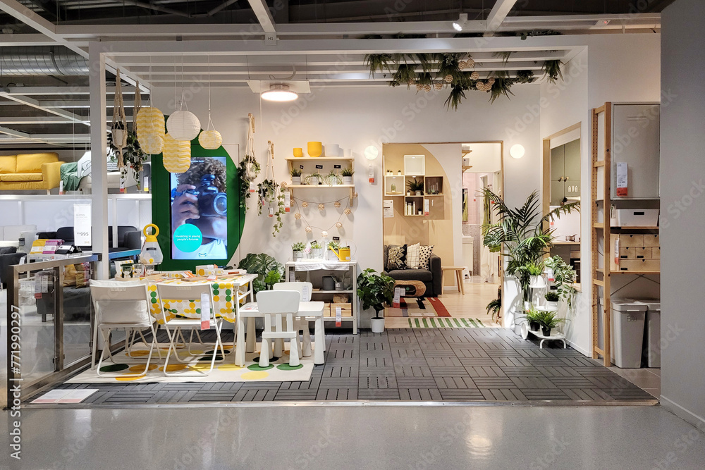 PENANG, MALAYSIA - 27 MAR 2024: The interior view shows a living room ...