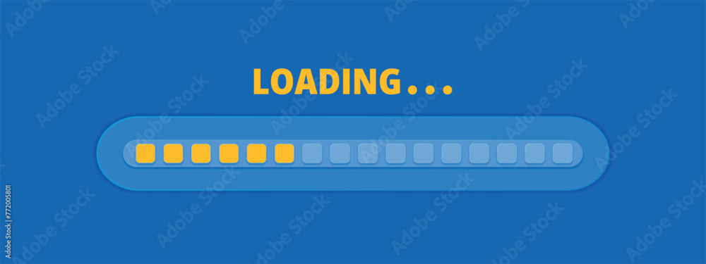Speed upload or download. Load bar progress icon. A bright yellow ...