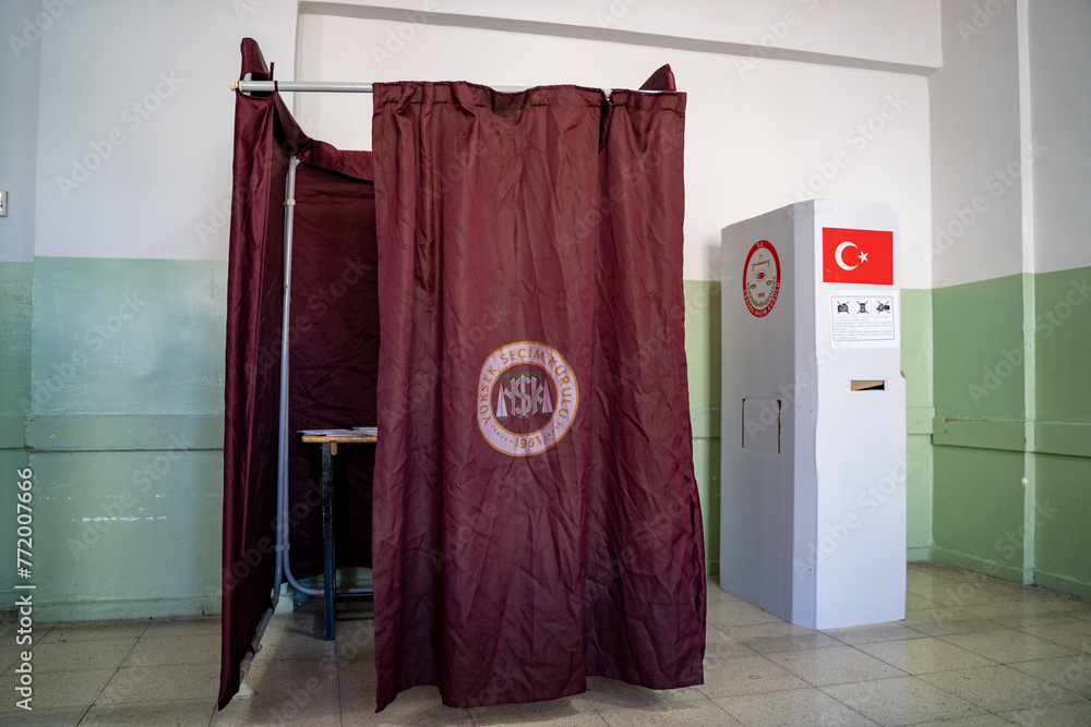 Voting booth in Turkish political elections. Ankara, Turkey - March 31 ...