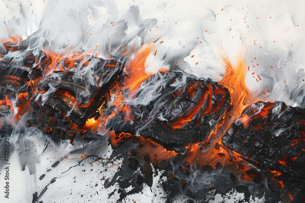 Bold abstract barbecue motifs, evoking the aroma of smoky ribs and ...