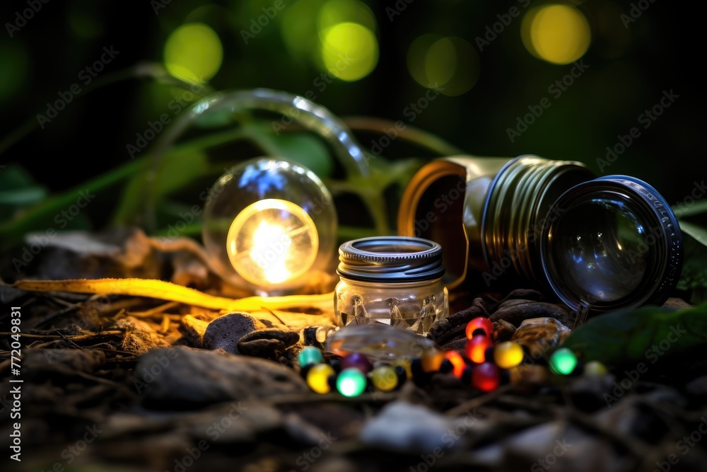 Nature Scavenger Hunt Finds: Close-up of items found during a nature ...