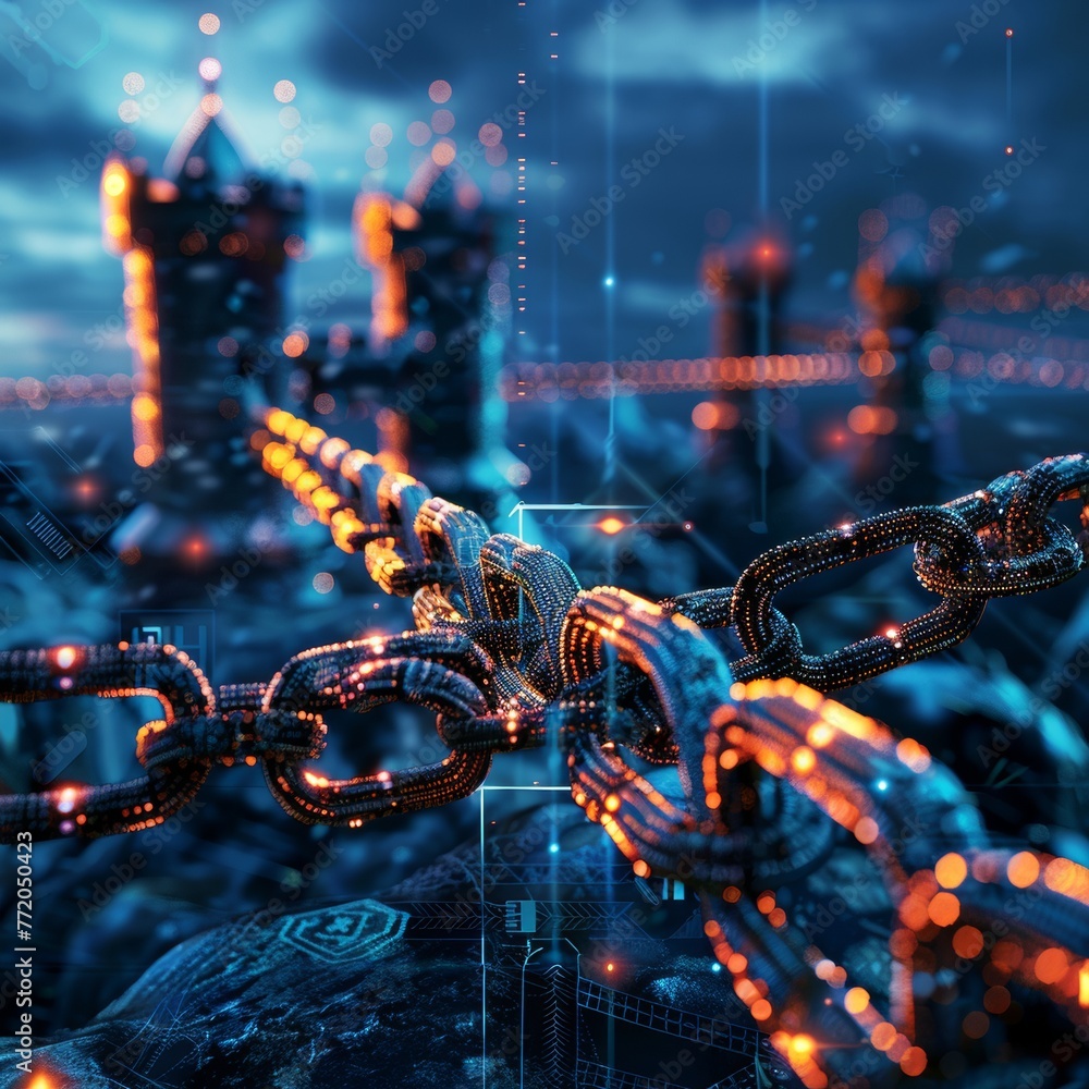 Blockchain revolution visualized as a digital fortress unbreakable and ...