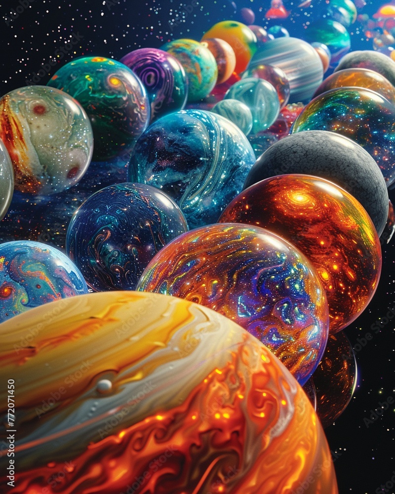 Craft a mesmerizing graphic illustration presenting a wide-angle view ...