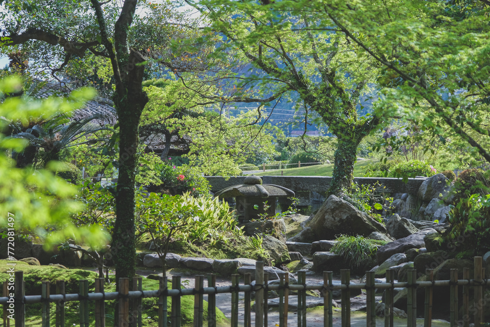 Sengan En Japanese Garden With Former Shimazu Clan Residence In Kagoshima Prefecture Japan