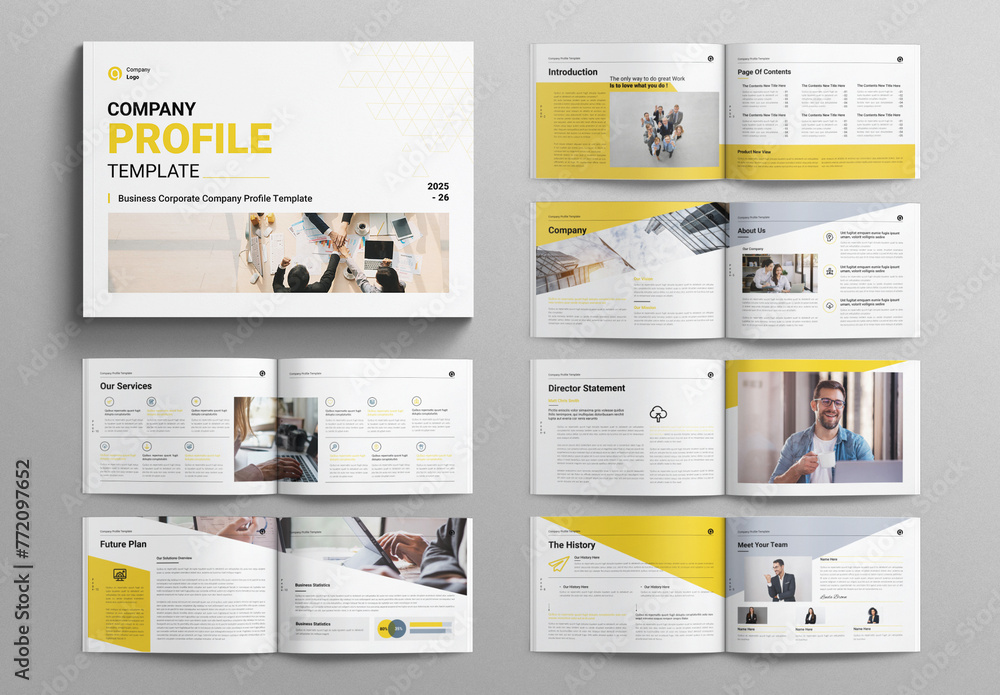 Company Profile Template Design Layout Landscape Stock Template | Adobe ...