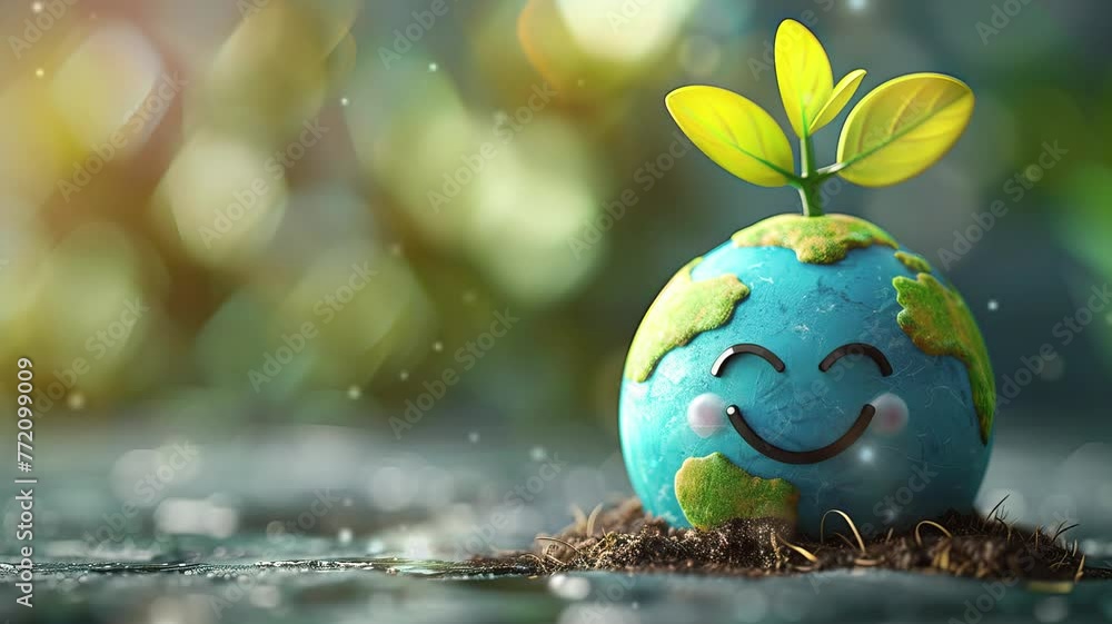 3D green earth environment concept for earth and environmental day 4K ...