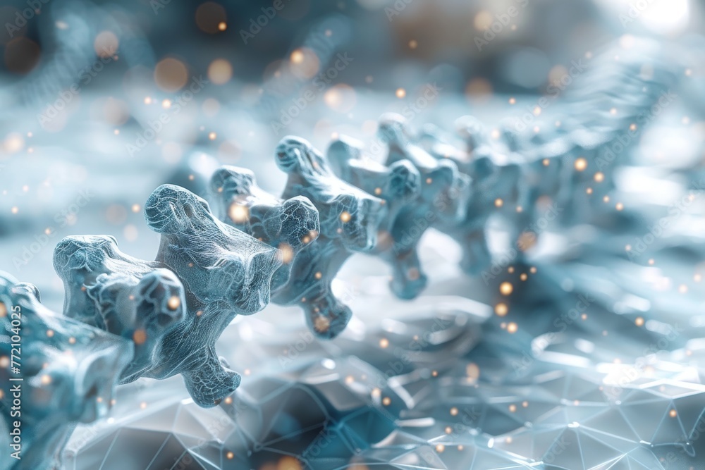 Anatomical, biological modern banner illustration of bones, vertebrae ...