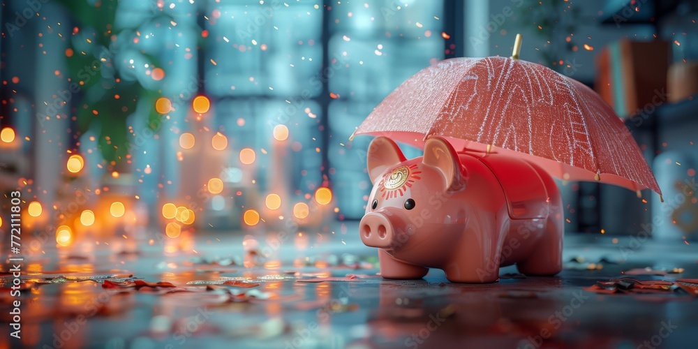 Cute 3D render inspired financial advisor gracefully floating through a ...