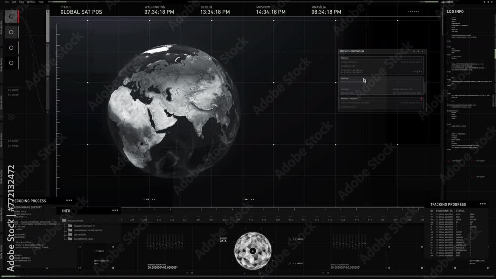 Vídeo do Stock: Using Futuristic Satellite Scan Control Interface To ...