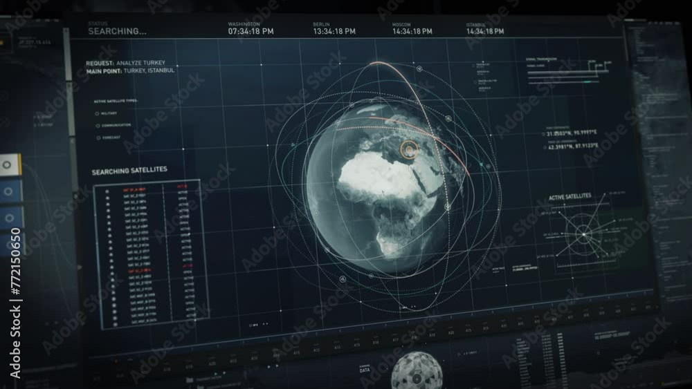 Globe scan ui is examining the projection of the planet earth. Globe ...