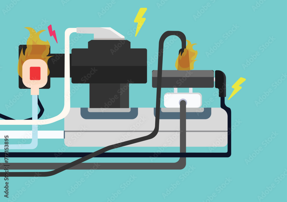 Dangerous! Overload electricity on steckers, may short circuit and fire ...