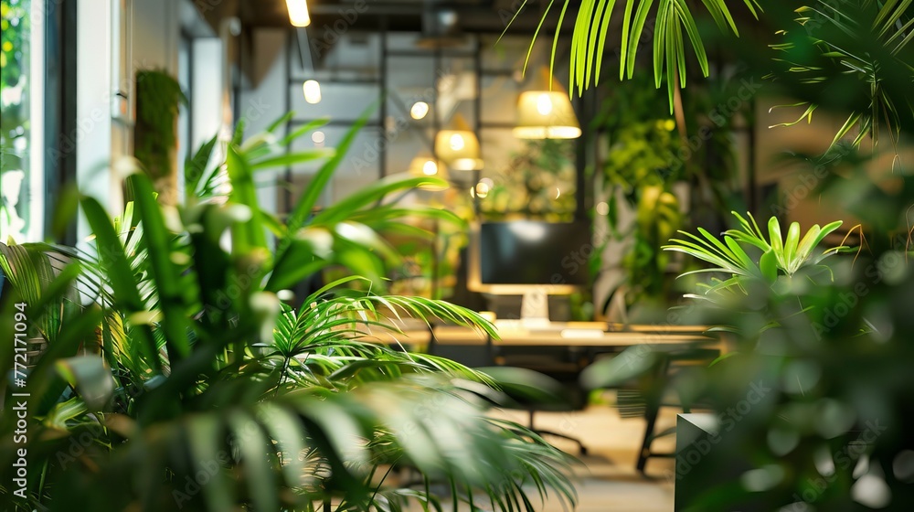 Inviting Office Environment: Greenery-Filled Workspace Promoting ...
