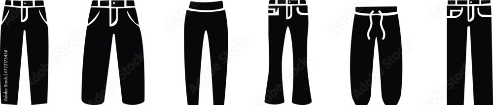 pants icon. Pants black icon set. vector, Long pants icon, pant icon ...