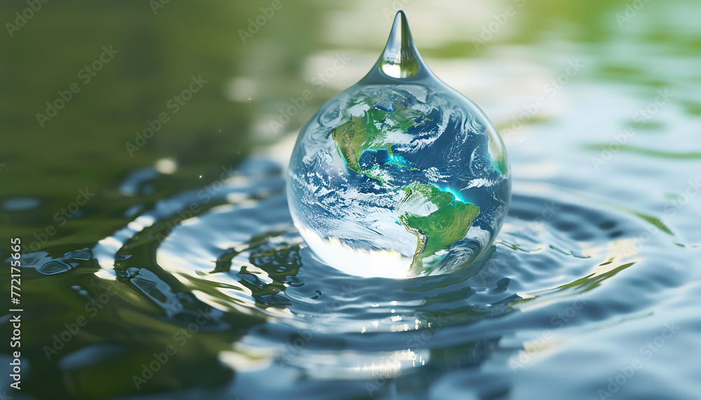 Droplet Planet: Imaginative concept showcasing a droplet-shaped Earth ...