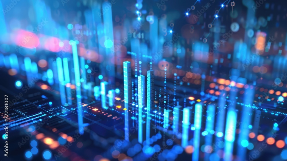 Blue Bar Chart With Numbers, Statistics Representation for Data ...
