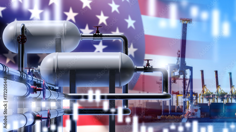 Liquefied gas loading terminal in US port. Propane supplies from ...