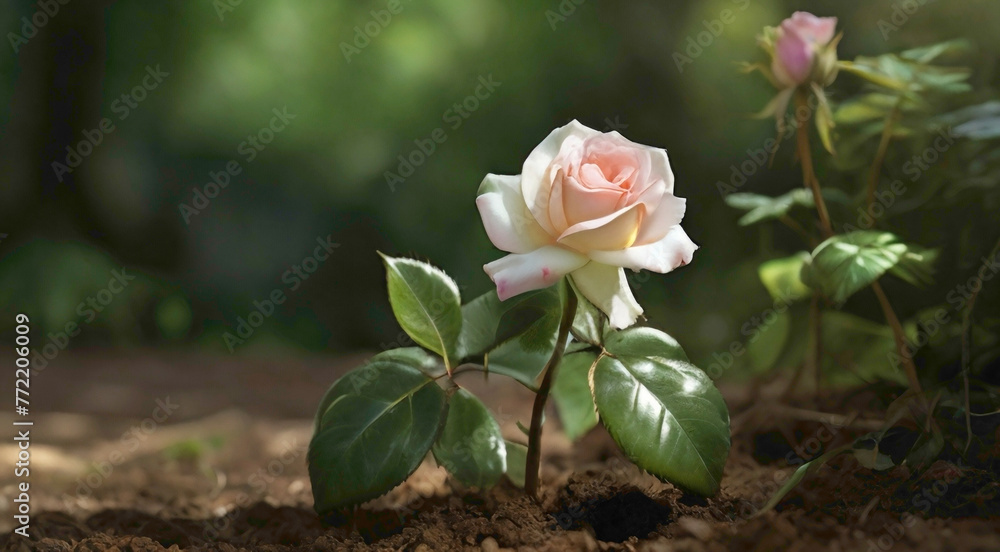 deep purplish and bluish single frame rose with water drops lying on ...