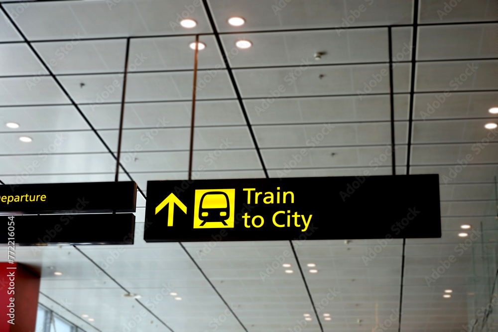 MRT station direction signs, public transportation Stock Photo | Adobe ...