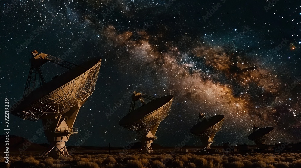 Giant radio telescopes observe the vastness of space, gazing at our ...