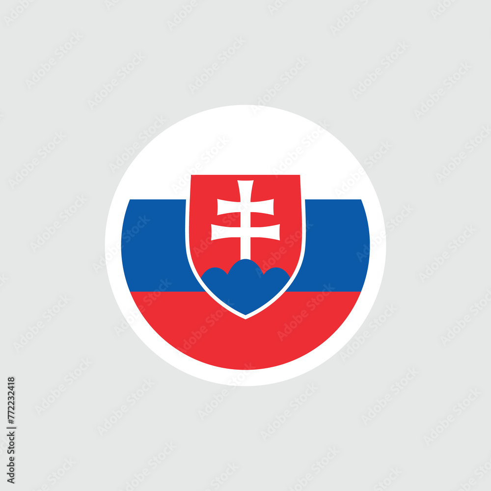 Flag of Slovakia. Slovak tricolor flag with coat of arms (shield with a ...