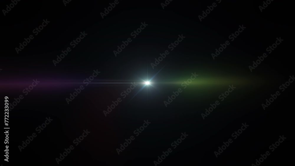 Loop flickering center colorful star optical lens flares shine light ...