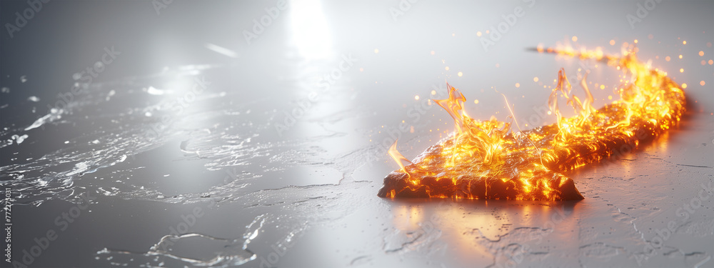 Fiery isometric arrow lighting the path: 3d isometric arrow ablaze with ...