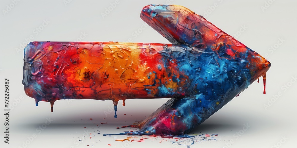 Vibrant 3d painted arrows with dripping effect: Digital 3d image ...