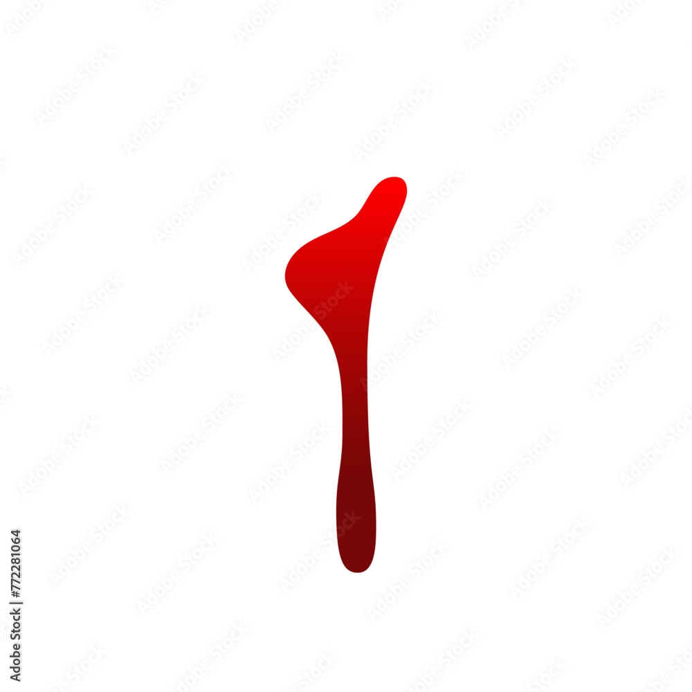 Blood drip cartoon. Halloween bloodstain isolated white background ...